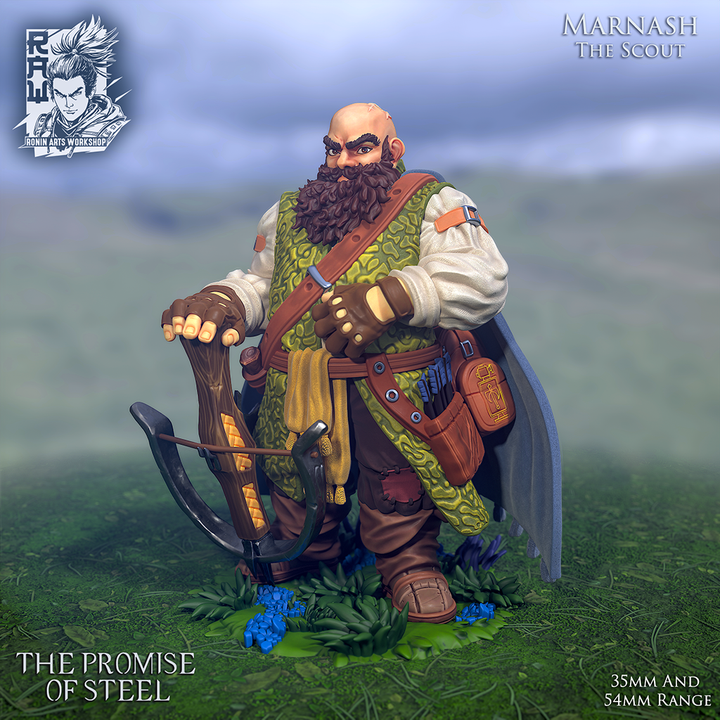 3D Printable Marnash The Scout - Dwarven Scout by Ronin Arts Workshop