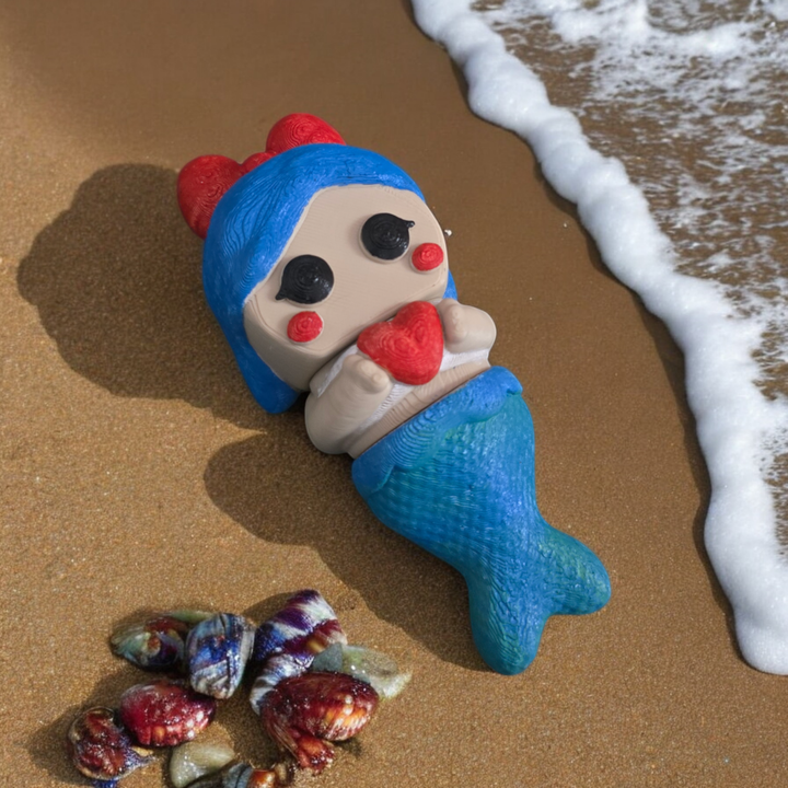 3D Printable Flexi Articulating Mermaid by 3DJPDESIGNS