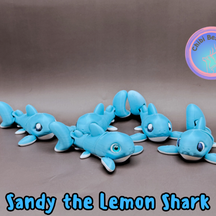 3D Printable Sandy the Lemon Shark Flexi by ChibiBestiary