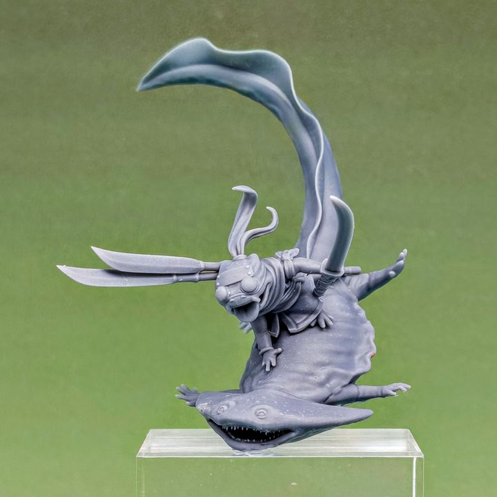 3D Printable Salamander Warrior and Mount - Hareto, Hanzaki Ninja ...