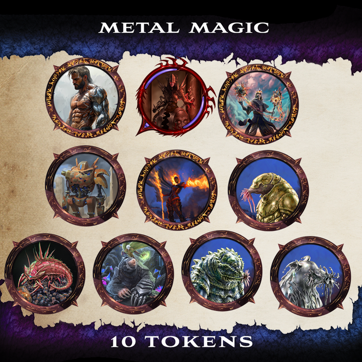 3D Printable Metal Magic Tokens by Dillon Olney