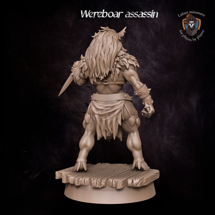 3D Printable Wereboar assassin by Lubart Miniatures