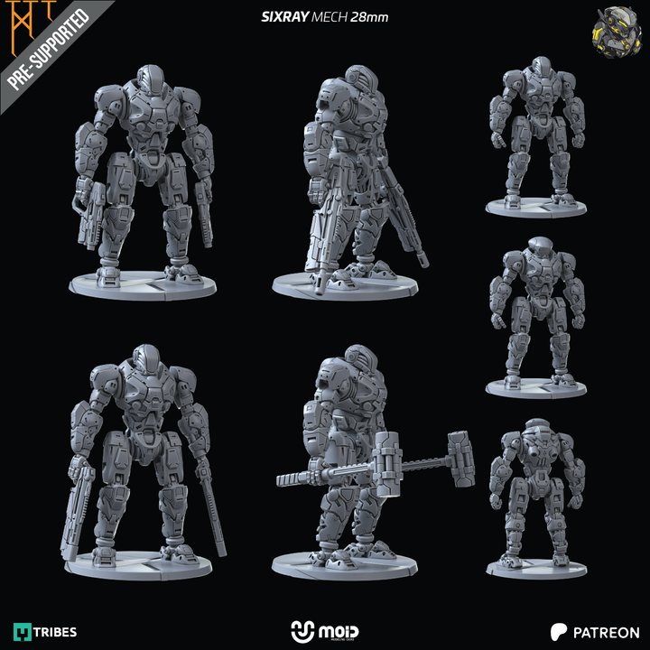 3D Printable SIXRAY - 01 MECH 28mm by Moid