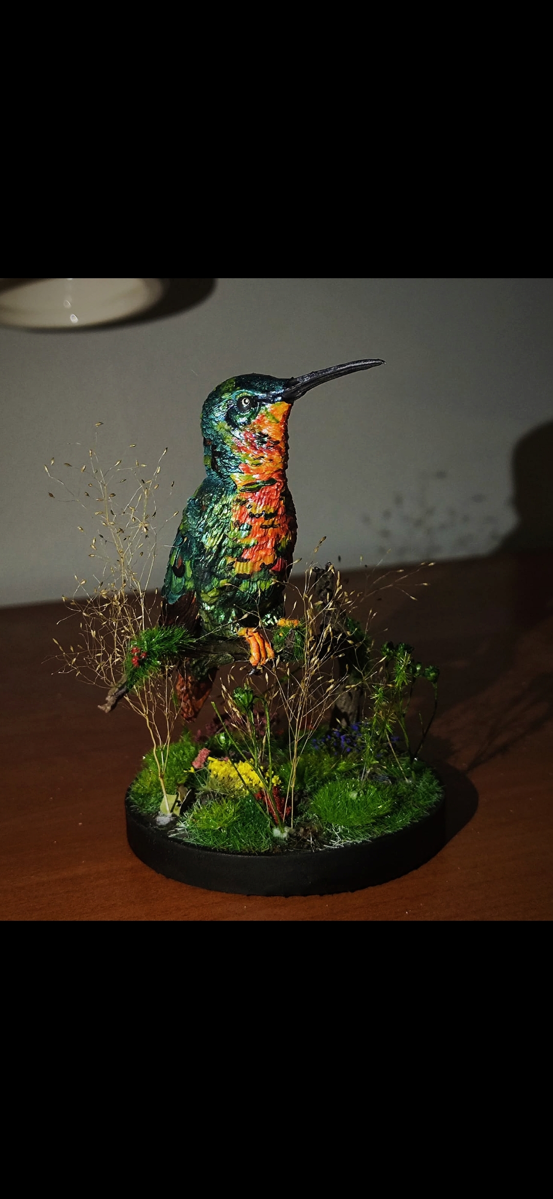 3D Printable Broad-Tailed Hummingbird Stand by Animal Den Miniatures