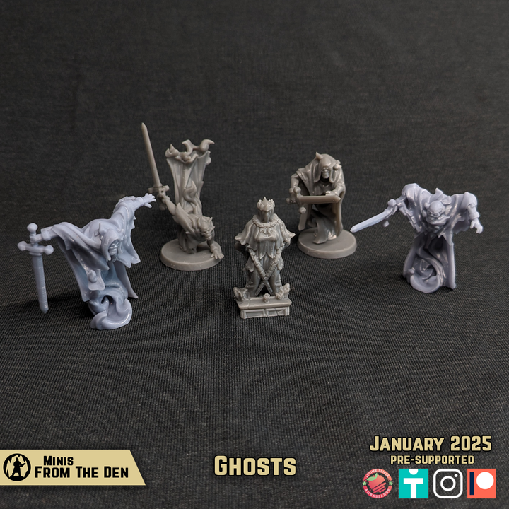 3d Printable Ghost Chained To Grave By Minis From The Den