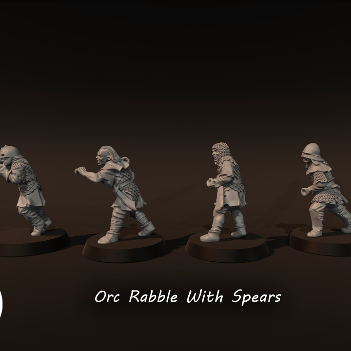 3D Printable Orc Rabble With Spears by Medbury Miniatures