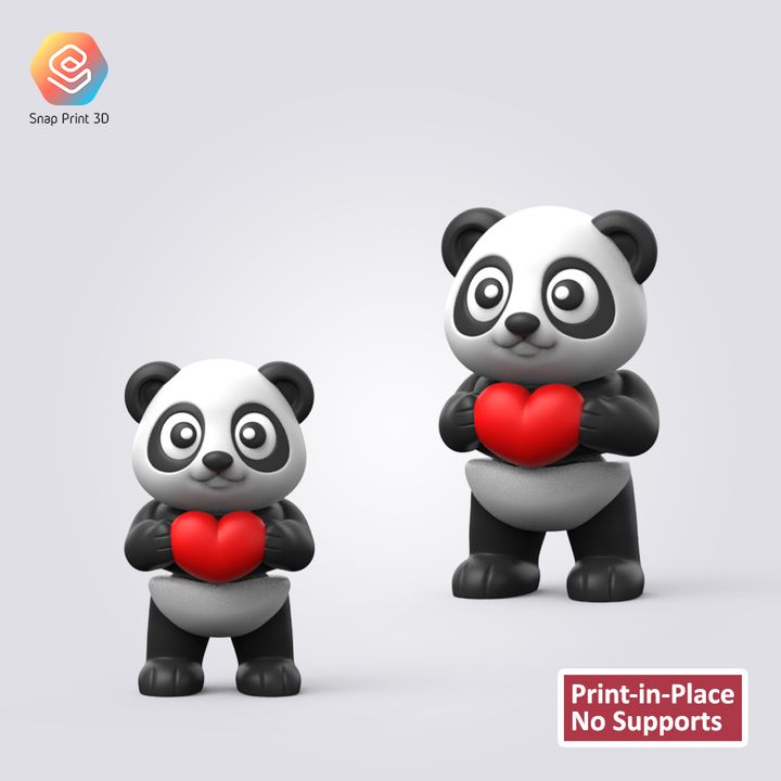 3D Printable Flexi Valentine Panda by SNAP PRINT 3D