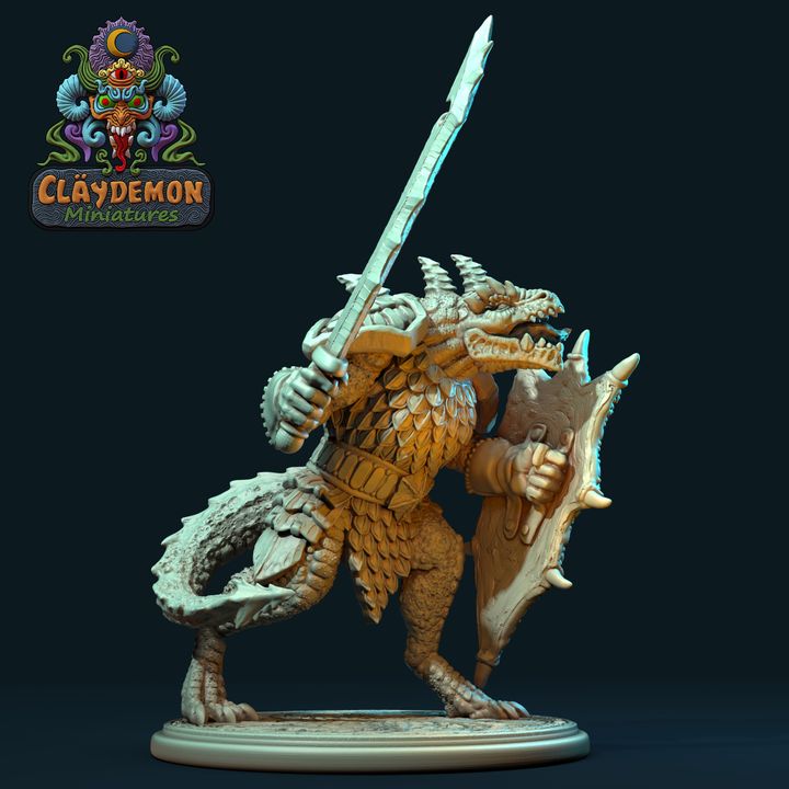 3D Printable Talkorus the dragonkin warrior by Claydemon Miniatures