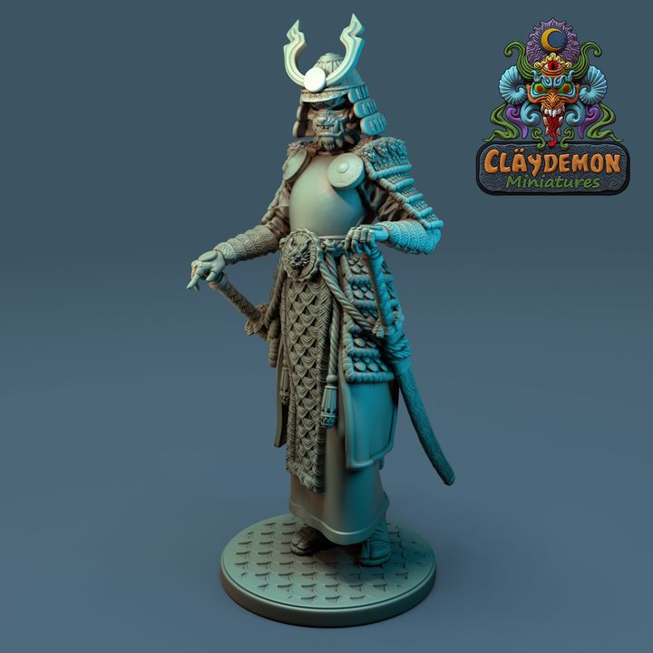 3D Printable Reiko the samurai girl by Claydemon Miniatures
