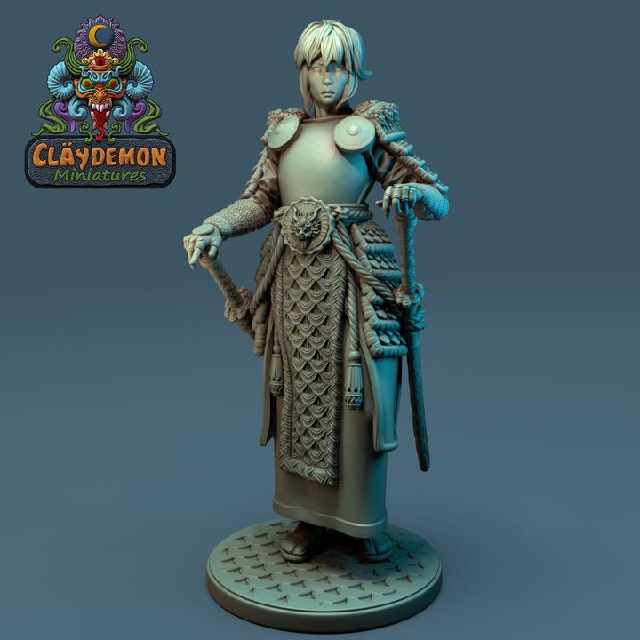3D Printable Reiko the samurai girl by Claydemon Miniatures