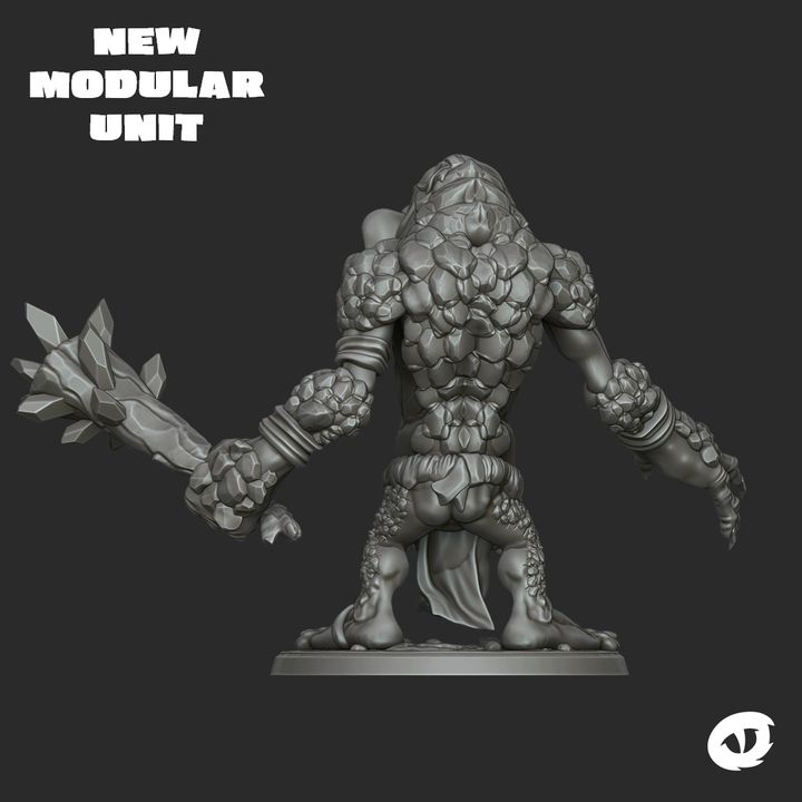 3D Printable Modular Rock Troll 1 by Insight Miniatures