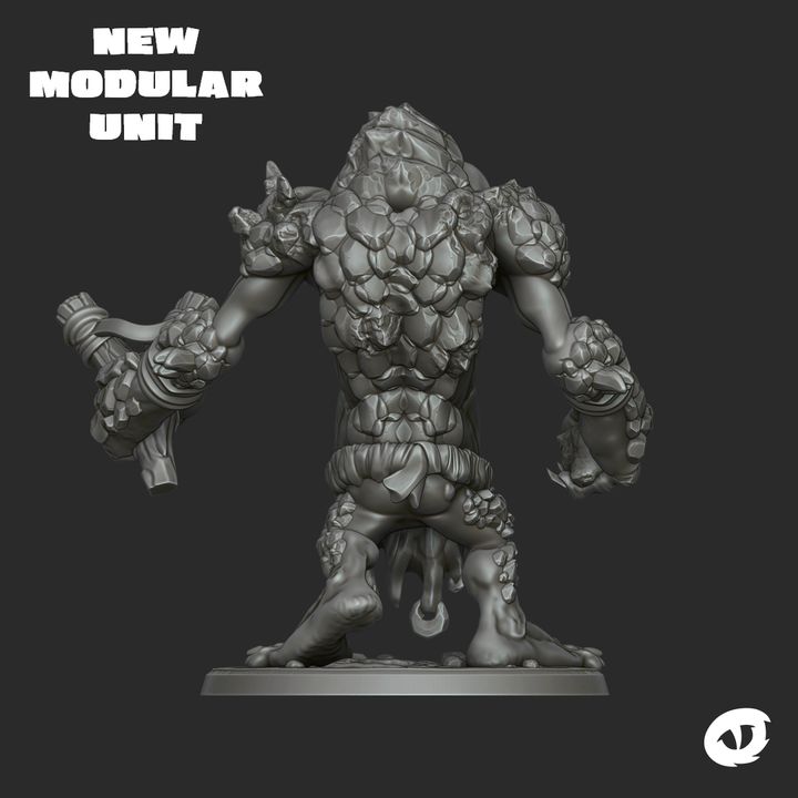 3D Printable Modular Rock Troll 3 by Insight Miniatures
