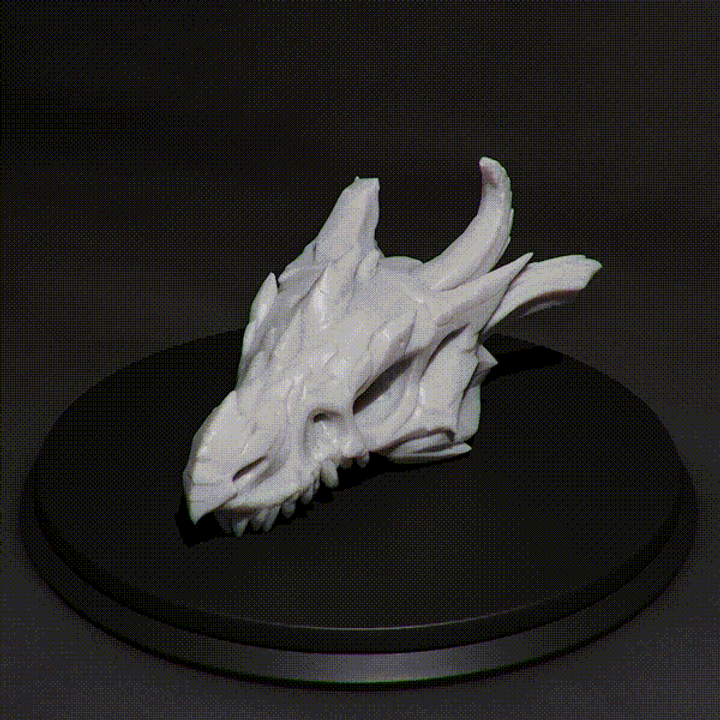 3D Printable Stylized Dragon Skulls by Toni Rabaron