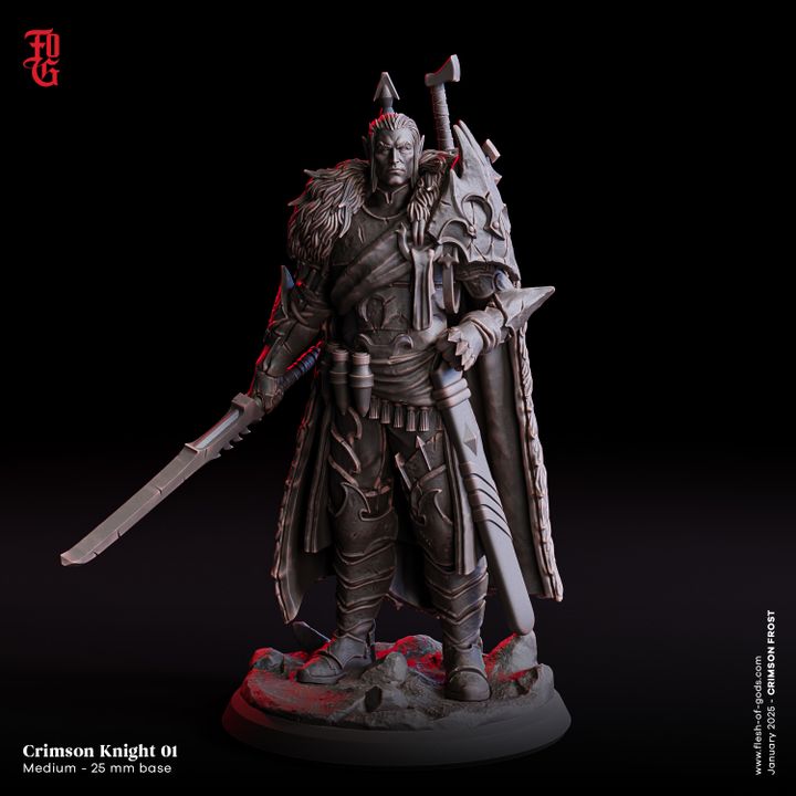 3D Printable Crimson Knight (Two Poses) by Flesh of Gods
