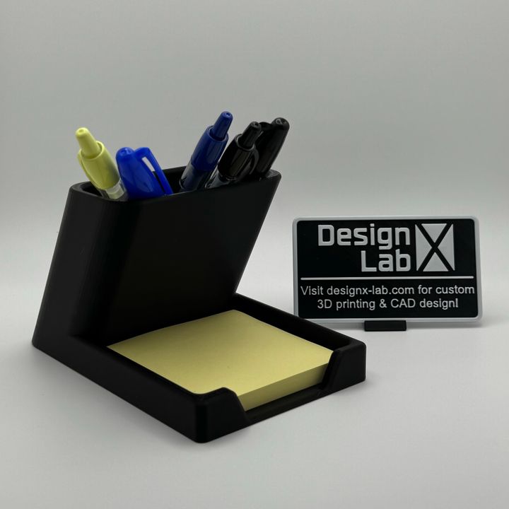 3D Printable Slanted Pen and Sticky Note Holder - (designx-lab.com) by ...