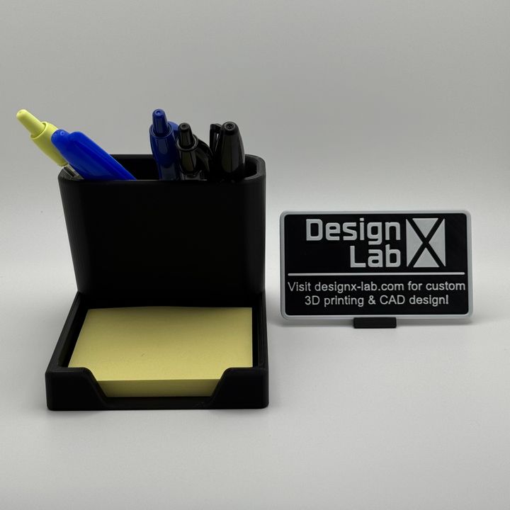 3D Printable Slanted Pen and Sticky Note Holder - (designx-lab.com) by ...