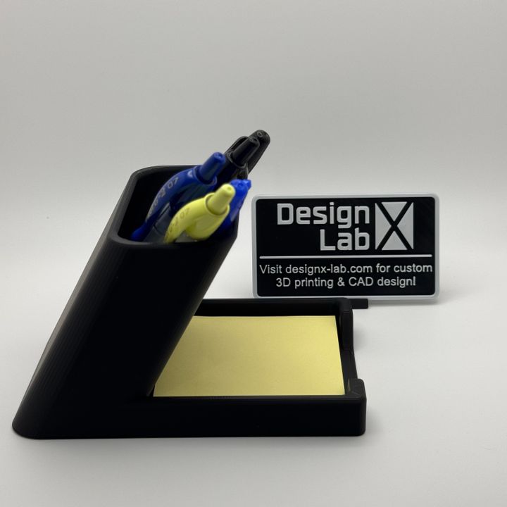3D Printable Slanted Pen and Sticky Note Holder - (designx-lab.com) by ...