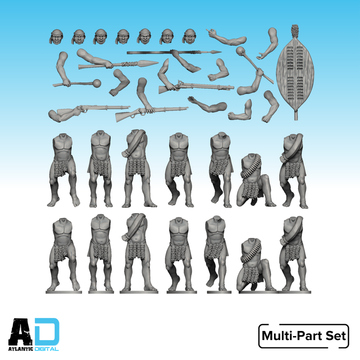 3D Printable Natal Native Contingent by Wargames Atlantic