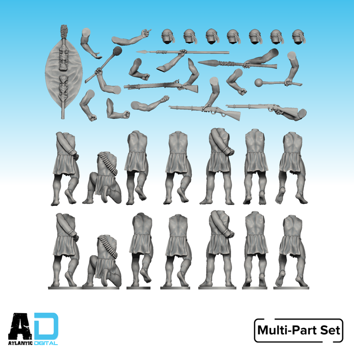 3D Printable Natal Native Contingent by Wargames Atlantic