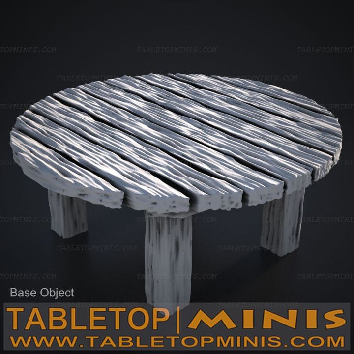 3D Printable Round Tavern Table by TableTopMinis