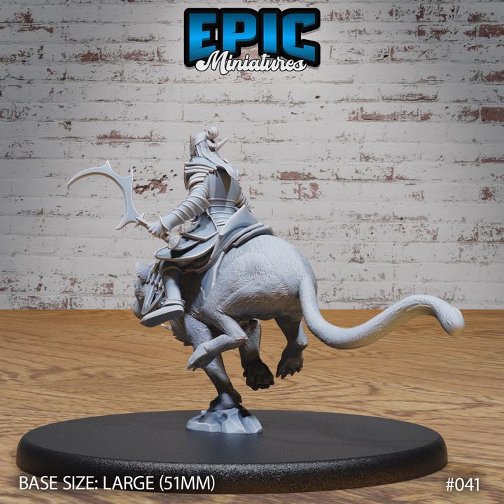3D Printable Dark Elf Panther Rider Running / Elven Leopard Mount ...