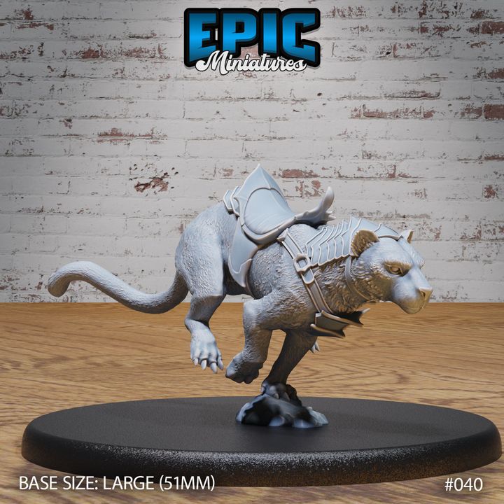 3D Printable Dark Elf Panther Rider Mount Set / Elven Leopard Warrior ...