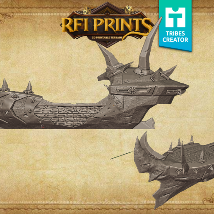 3D Printable Orc Ship by RFIPRINTS