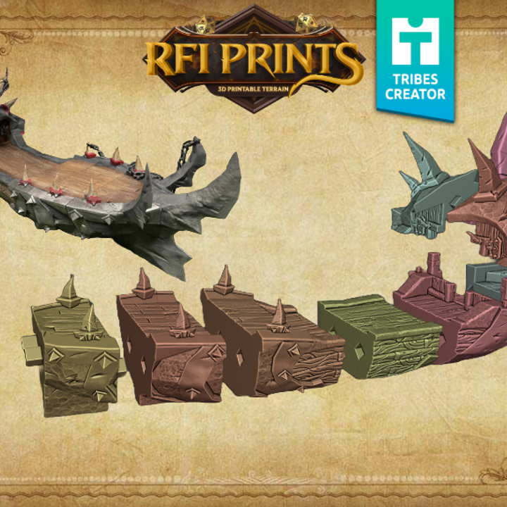 3D Printable Orc Ship by RFIPRINTS