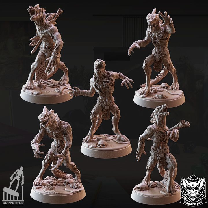 3D Printable Lizard Zombie Bundle by Dungeon Dog