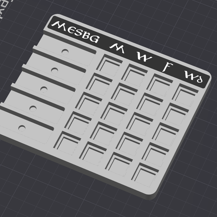 3D Printable MESBG Hero Tracker by John DeFlorian