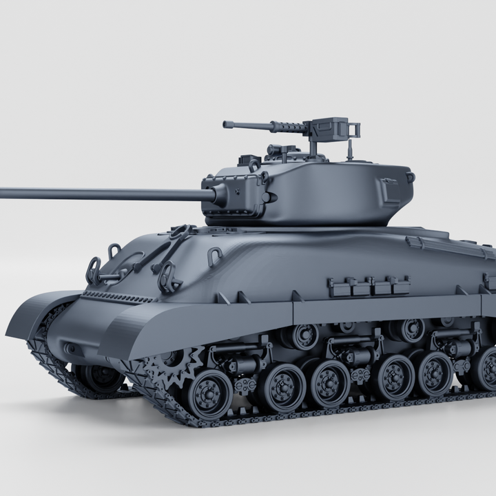3D Printable Sherman M4A1(76)W HVSS (US, WW2) by Wargame3d