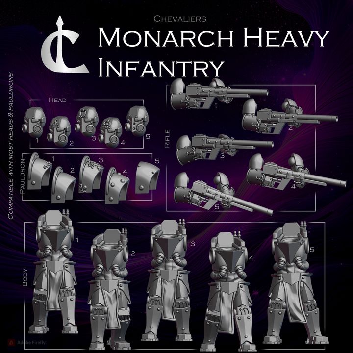 3D Printable Monarch Infantry - Presupported by Weeping Stars