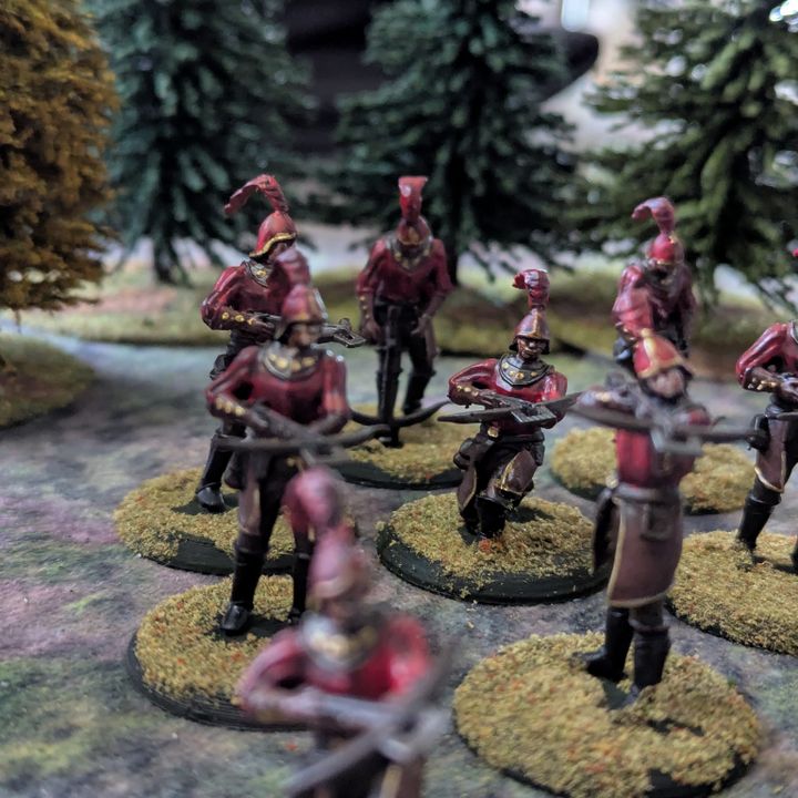 3D Printable Medieval lion crossbowmen with bannerman by Timescape ...