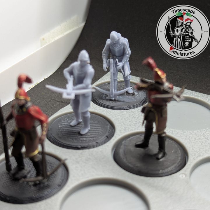 3D Printable Medieval lion crossbowmen with bannerman by Timescape ...
