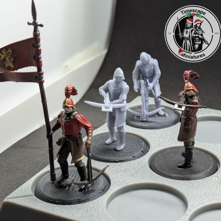 3D Printable Medieval lion crossbowmen with bannerman by Timescape ...