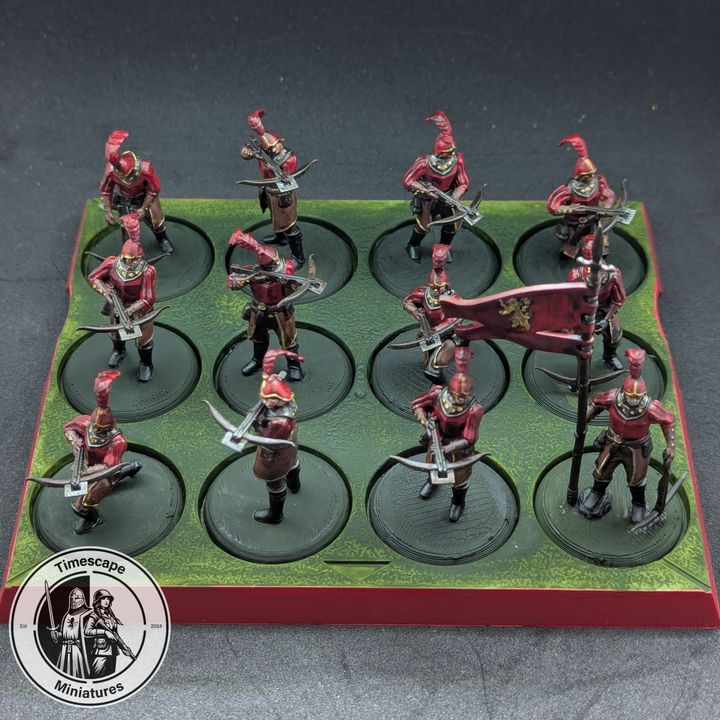 3D Printable Medieval lion crossbowmen with bannerman by Timescape ...