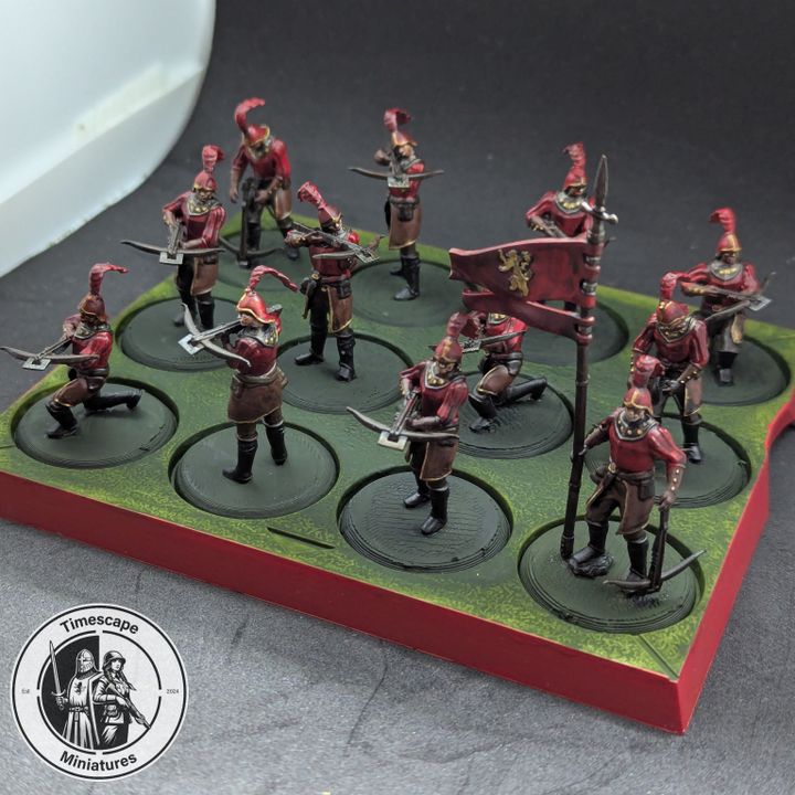 3D Printable Medieval lion crossbowmen with bannerman by Timescape ...