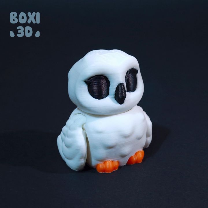 3D Printable Snowy Owl - flexi - articulated - cute - STL file for 3D ...