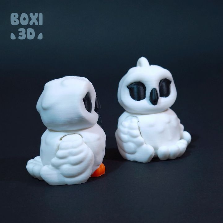 3D Printable Snowy Owl - flexi - articulated - cute - STL file for 3D ...