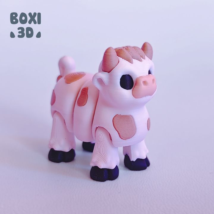 3D Printable Little Cow - flexi - articulated - cute - STL file for 3D ...