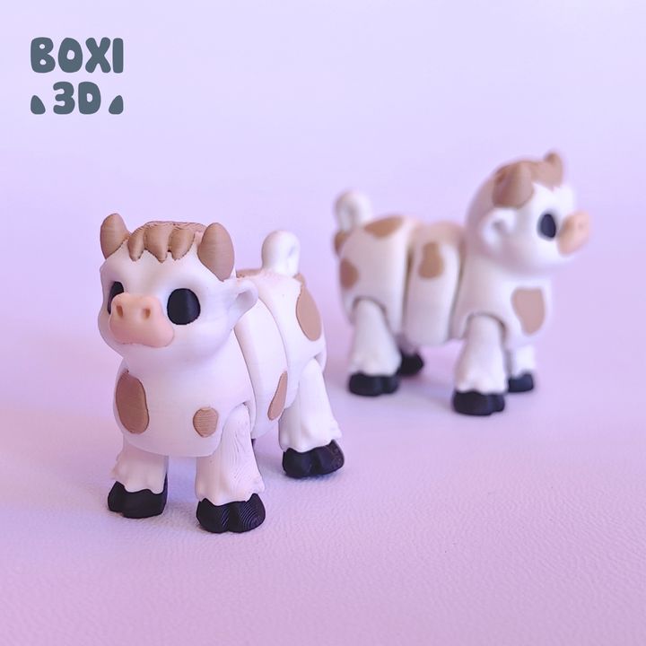 3D Printable Little Cow - flexi - articulated - cute - STL file for 3D ...