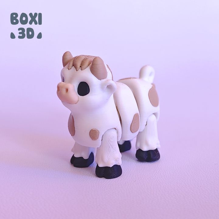 3D Printable Little Cow - flexi - articulated - cute - STL file for 3D ...