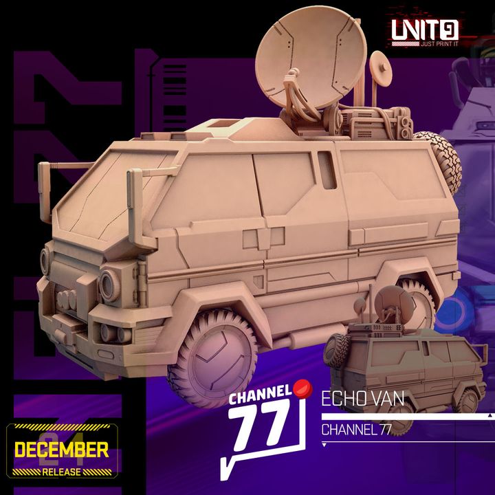 3D Printable Cyberpunk - Echo Van - Channel 77 Media Group by UNIT9