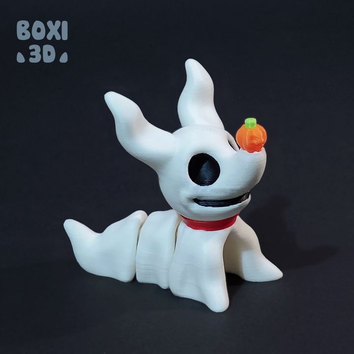 3D Printable Little Zero the Ghost Dog - flexi - articulated - cute ...