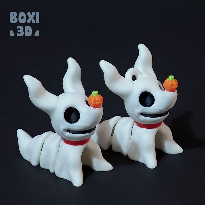3D Printable Little Zero the Ghost Dog - flexi - articulated - cute ...