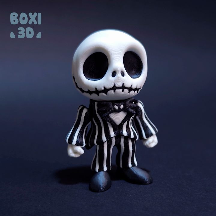3D Printable Jack Skellington - flexi - articulated - cute - STL file ...