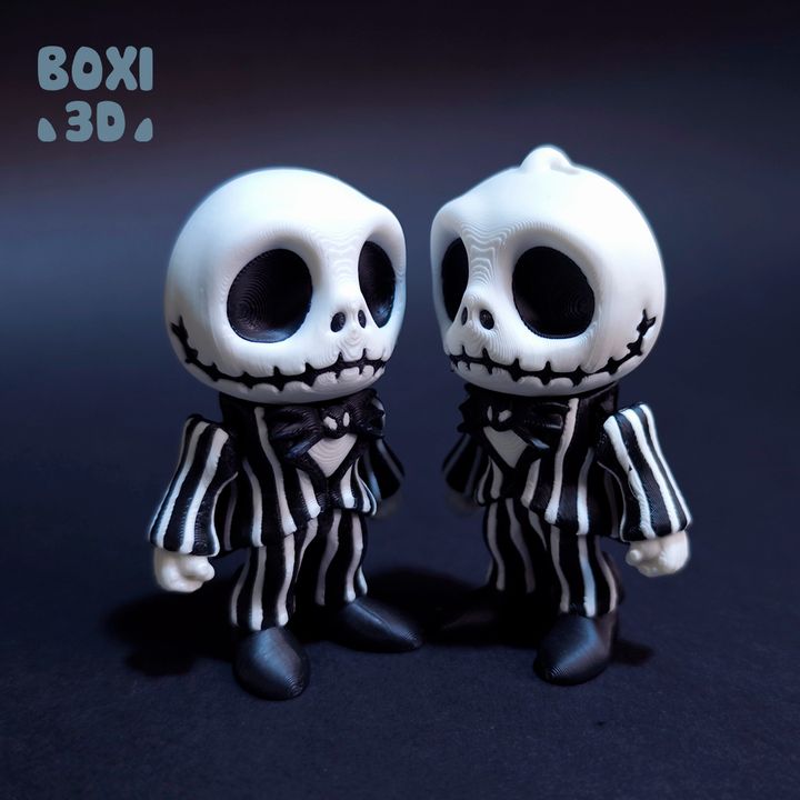 3D Printable Jack Skellington - flexi - articulated - cute - STL file ...