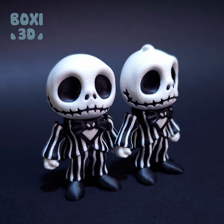 3D Printable Jack Skellington - flexi - articulated - cute - STL file ...