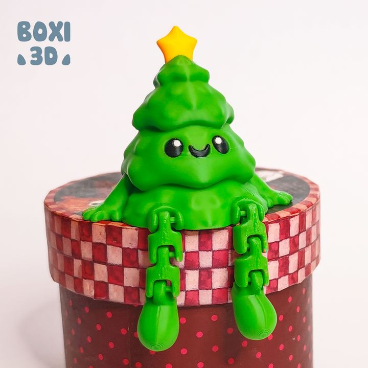 3D Printable Christmas Tree - flexi - articulated - cute - STL file for ...