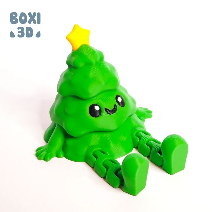 3D Printable Christmas Tree - flexi - articulated - cute - STL file for ...